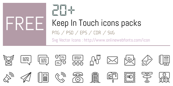 +20 Keep In Touch Icons Packs Free Downloads - OnlineWebFonts.COM