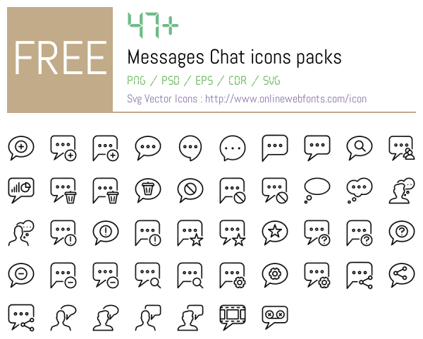 +47 Messages Chat Icons Packs Free Downloads - OnlineWebFonts.COM