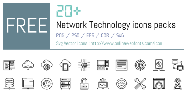 +20 Network Technology Icons Packs Free Downloads - OnlineWebFonts.COM
