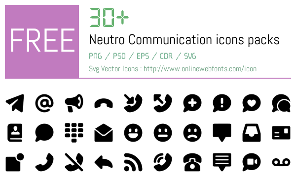 +30 Neutro Communication Icons Packs Free Downloads - OnlineWebFonts.COM