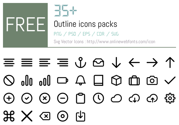 +35 Outline Icons Packs Free Downloads - OnlineWebFonts.COM