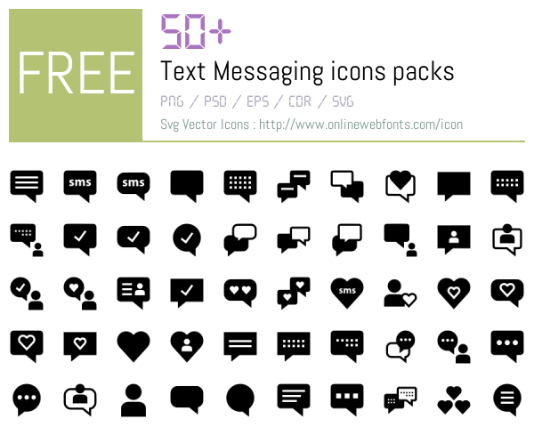 +50 Text Messaging Icons Packs Free Downloads - OnlineWebFonts.COM