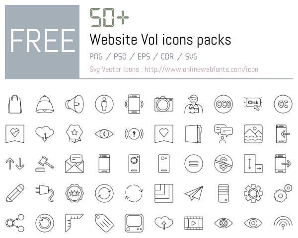 +50 Website Vol Icons Packs Free Downloads - OnlineWebFonts.COM