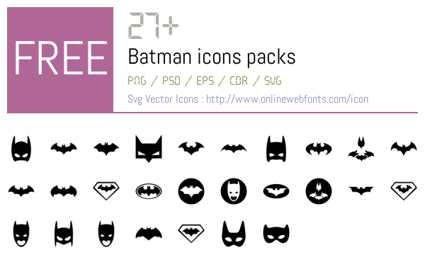 +27 Batman Icons Packs Free Downloads - OnlineWebFonts.COM