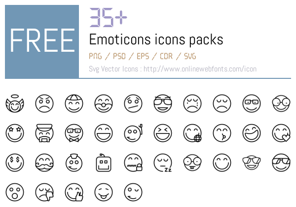 +35 Emoticons Icons Packs Free Downloads - OnlineWebFonts.COM