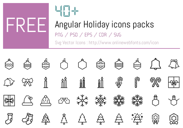 +40 Angular Holiday Icons Packs Free Downloads - OnlineWebFonts.COM