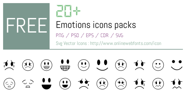 +20 Emotions Icons Packs Free Downloads - OnlineWebFonts.COM
