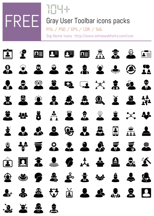 +104 Gray User Toolbar Icons Packs Free Downloads - OnlineWebFonts.COM