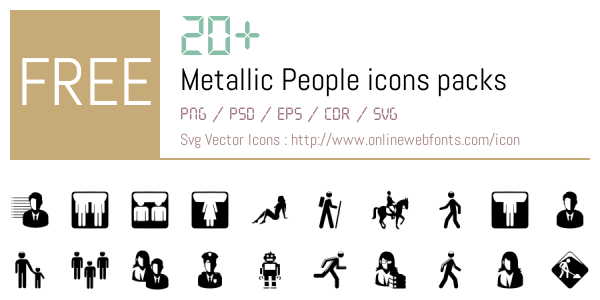 +20 Metallic People Icons Packs Free Downloads - OnlineWebFonts.COM