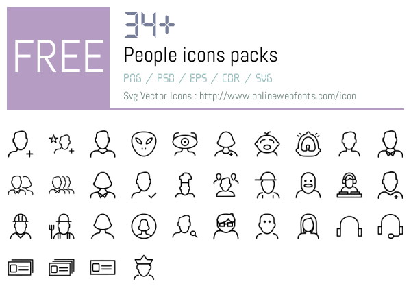 +34 People Icons Packs Free Downloads - OnlineWebFonts.COM