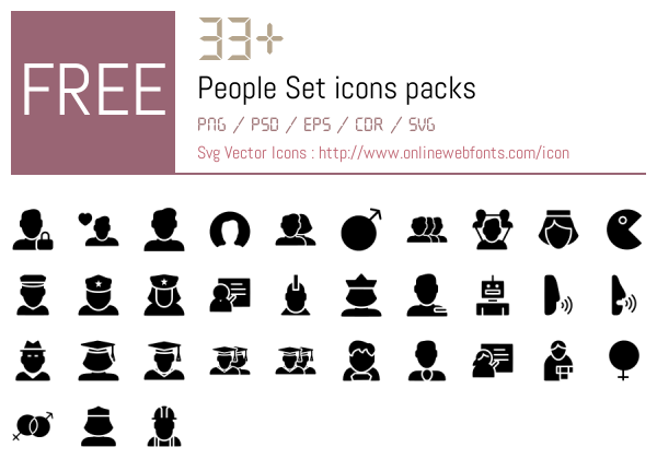 +33 People Set Icons Packs Free Downloads - OnlineWebFonts.COM