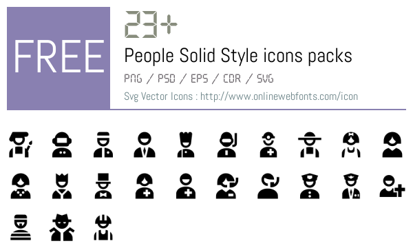 +23 People Solid Style Icons Packs Free Downloads - OnlineWebFonts.COM