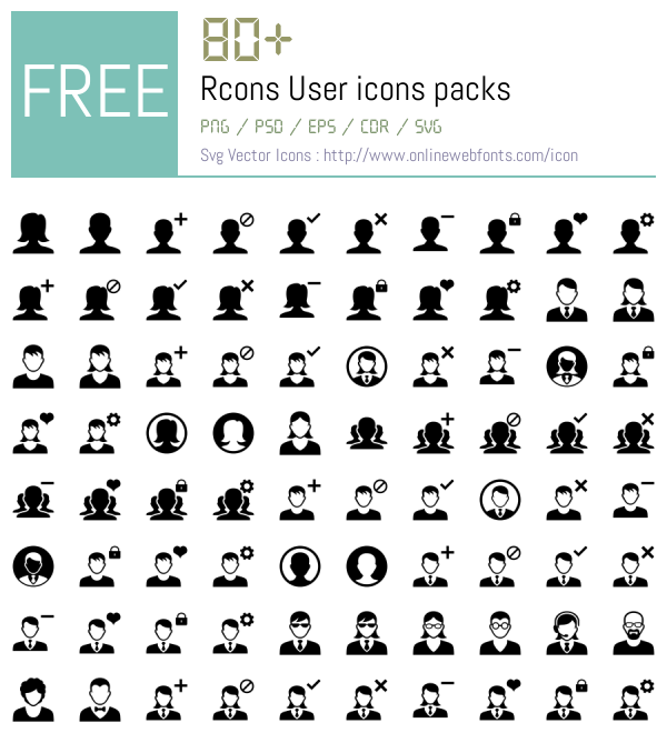 +80 Rcons User Icons Packs Free Downloads - OnlineWebFonts.COM