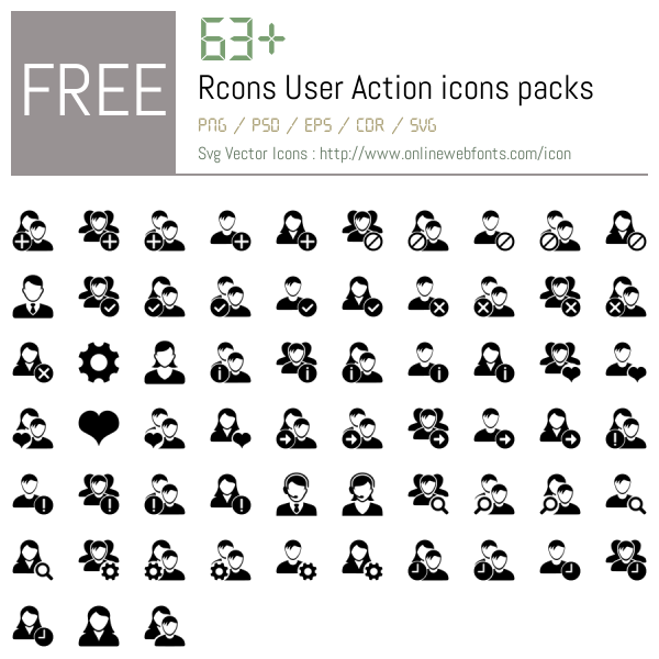 +63 Rcons User Action Icons Packs Free Downloads - OnlineWebFonts.COM