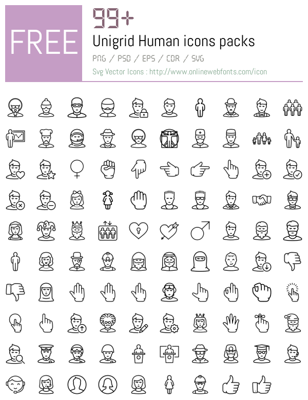 +99 Unigrid Human Icons Packs Free Downloads - OnlineWebFonts.COM