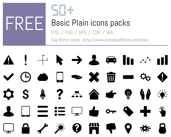 +50 Basic Plain Icons Packs Free Downloads - OnlineWebFonts.COM