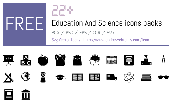 +22 Education And Science Icons Packs Free Downloads - OnlineWebFonts.COM