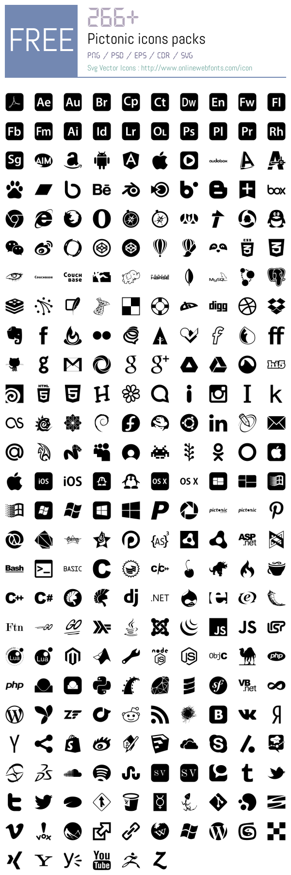+266 Pictonic Icons Packs Free Downloads - OnlineWebFonts.COM