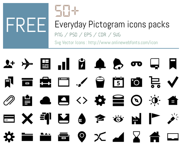 +50 Everyday Pictogram Icons Packs Free Downloads - OnlineWebFonts.COM