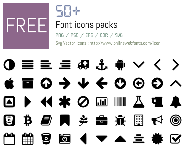 +50 Font Icons Packs Free Downloads - OnlineWebFonts.COM