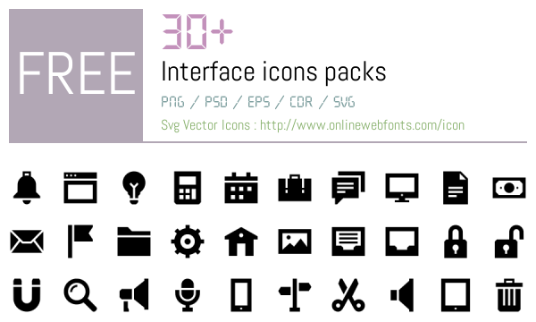 +30 Interface Icons Packs Free Downloads - OnlineWebFonts.COM