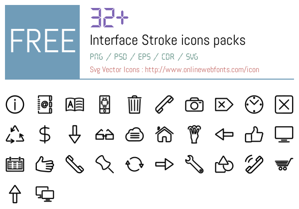 +32 Interface Stroke Icons Packs Free Downloads - OnlineWebFonts.COM