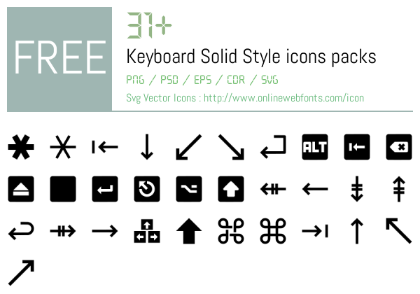 +31 Keyboard Solid Style Icons Packs Free Downloads - OnlineWebFonts.COM