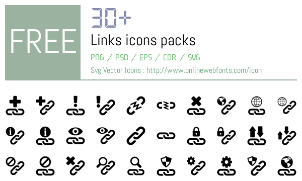+30 Links Icons Packs Free Downloads - OnlineWebFonts.COM