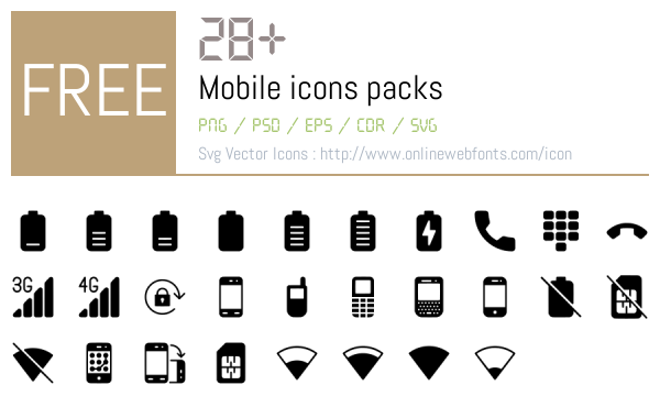 +28 Mobile Icons Packs Free Downloads - OnlineWebFonts.COM