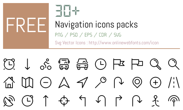 +30 Navigation Icons Packs Free Downloads - OnlineWebFonts.COM