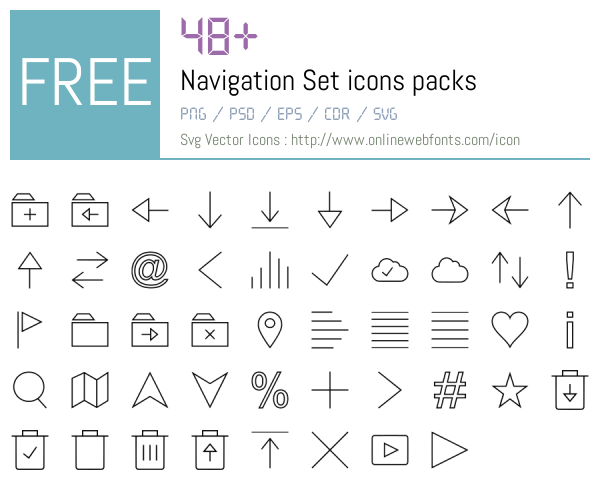 +48 Navigation Set Icons Packs Free Downloads - OnlineWebFonts.COM