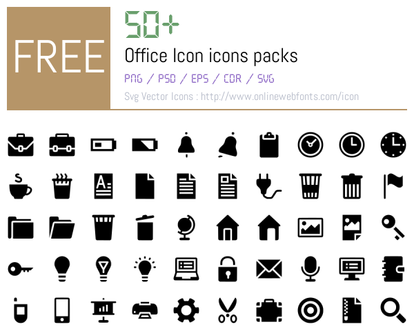 +50 Office Icon Icons Packs Free Downloads - OnlineWebFonts.COM