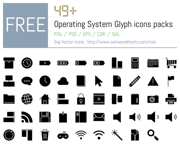 +49 Operating System Glyph Icons Packs Free Downloads - OnlineWebFonts.COM
