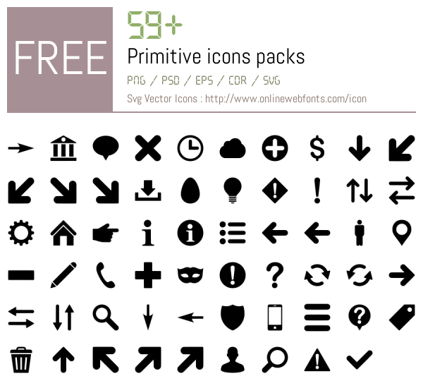 +59 Primitive Icons Packs Free Downloads - OnlineWebFonts.COM