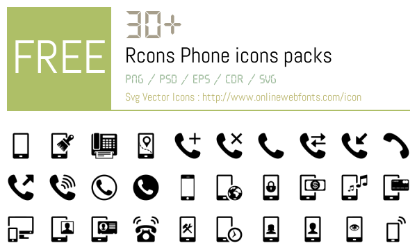 +30 Rcons Phone Icons Packs Free Downloads - OnlineWebFonts.COM