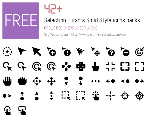 +42 Selection Cursors Solid Style Icons Packs Free Downloads ...