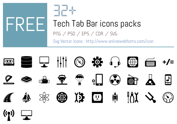 +32 Tech Tab Bar Icons Packs Free Downloads - OnlineWebFonts.COM