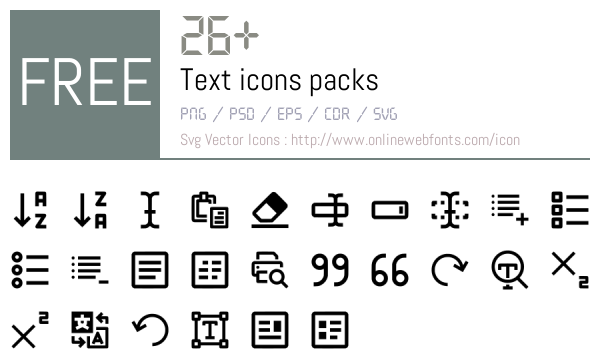 +26 Text Icons Packs Free Downloads - OnlineWebFonts.COM