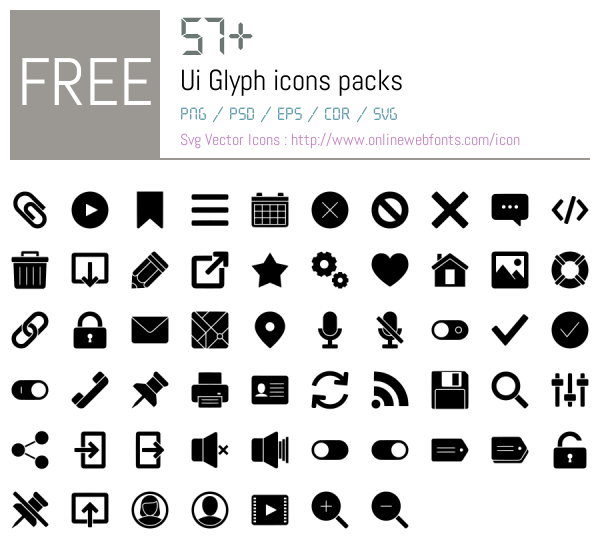 +57 Ui Glyph Icons Packs Free Downloads - OnlineWebFonts.COM