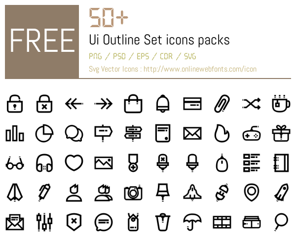+50 Ui Outline Set Icons Packs Free Downloads - OnlineWebFonts.COM