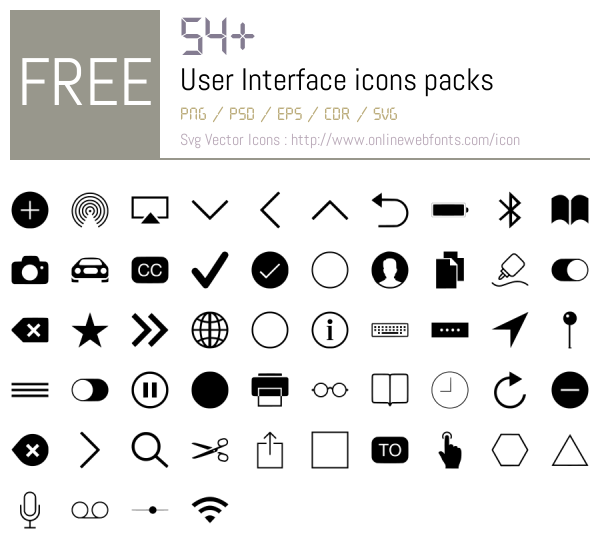 +54 User Interface Icons Packs Free Downloads - OnlineWebFonts.COM