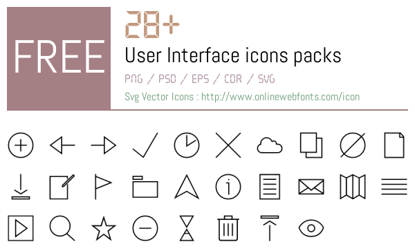 +28 User Interface Icons Packs Free Downloads - OnlineWebFonts.COM