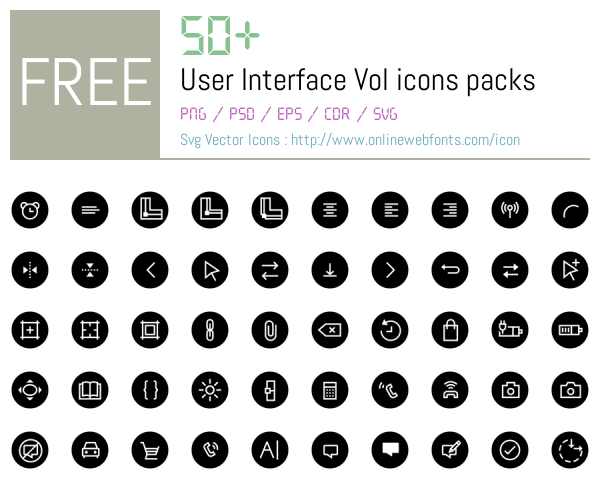 +50 User Interface Vol Icons Packs Free Downloads - OnlineWebFonts.COM