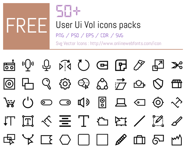 +50 User Ui Vol Icons Packs Free Downloads - OnlineWebFonts.COM