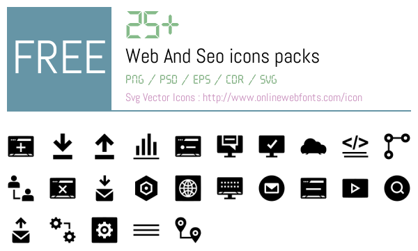 +25 Web And Seo Icons Packs Free Downloads - OnlineWebFonts.COM