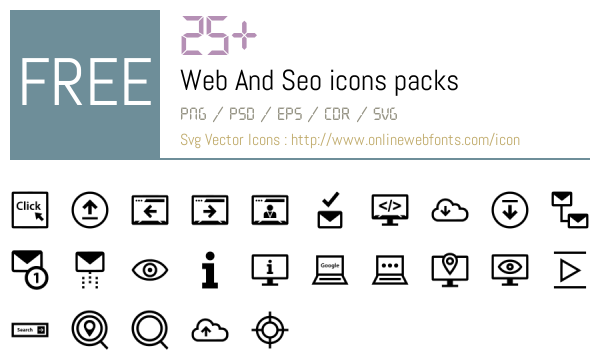 +25 Web And Seo Icons Packs Free Downloads - OnlineWebFonts.COM