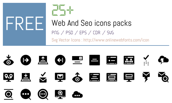 +25 Web And Seo Icons Packs Free Downloads - OnlineWebFonts.COM