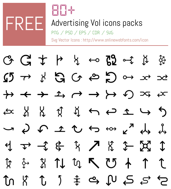 +80 Advertising Vol Icons Packs Free Downloads - OnlineWebFonts.COM