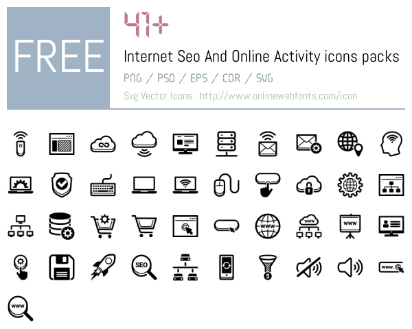 +41 Internet Seo And Online Activity Icons Packs Free Downloads ...