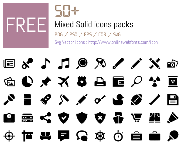 +50 Mixed Solid Icons Packs Free Downloads - OnlineWebFonts.COM
